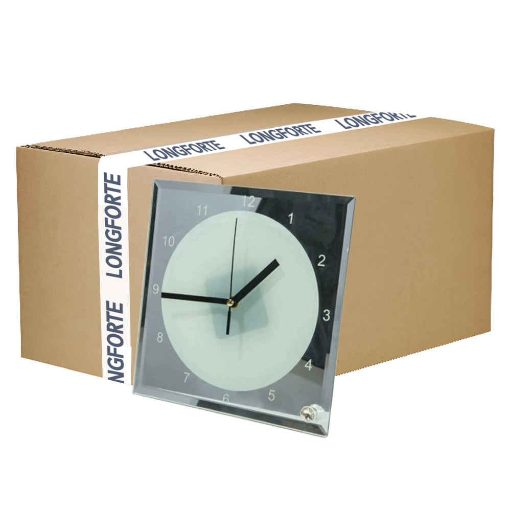 FULL CARTON - 20 x Glass Clocks - Square WITH NUMBERS - 20cm | Wholesale Sublimation Blanks ...