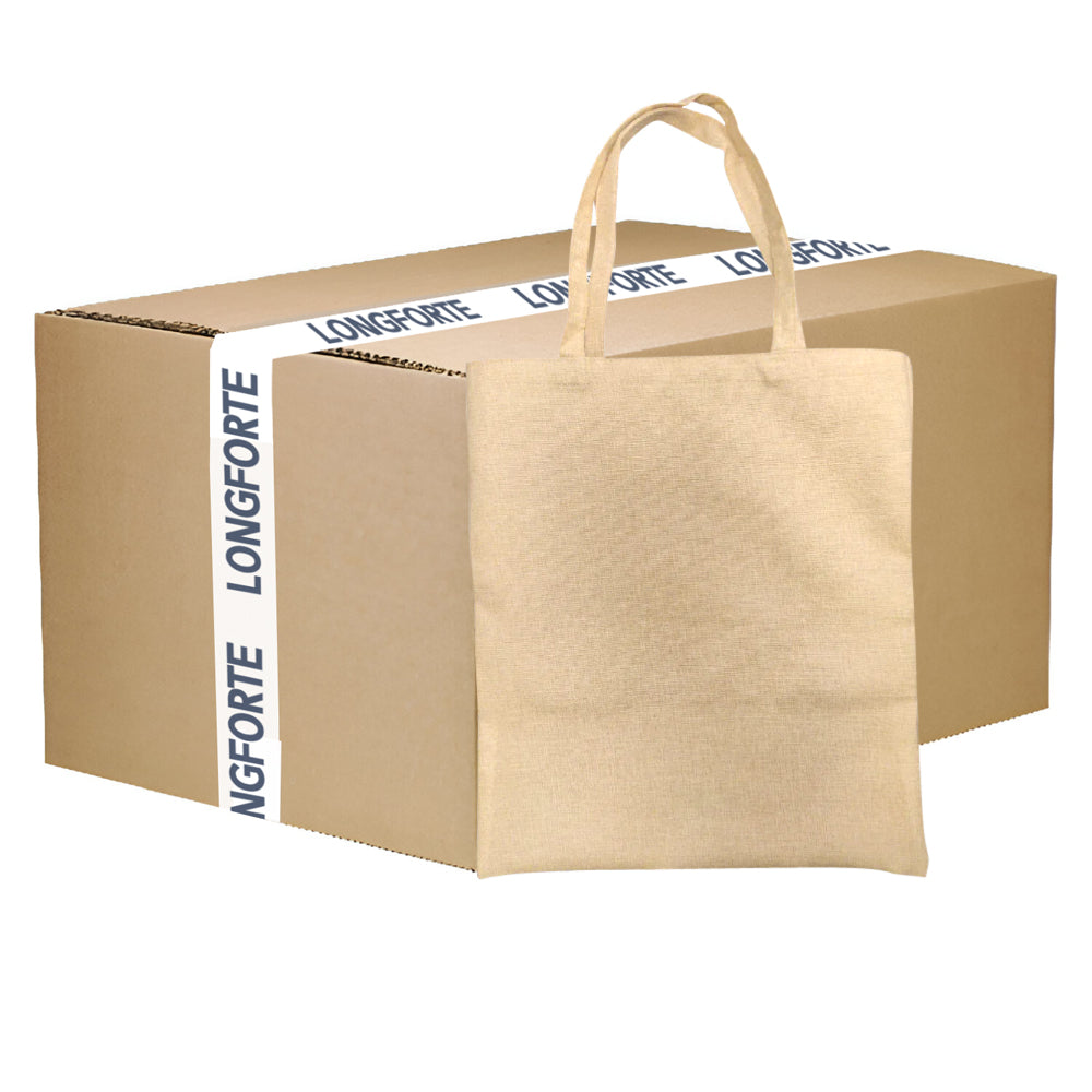 FULL CARTON - 60 x BURLAP TOTE Bags with PLAIN HANDLES - 41cm x 48cm ...
