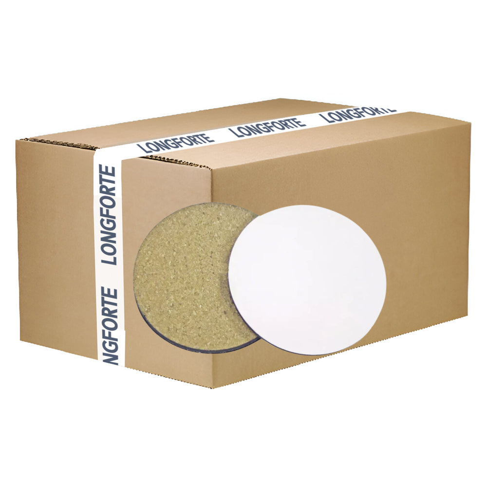 FULL CARTON - 300 x Coasters - MDF - ROUND - 10cm - CORK BASE ...