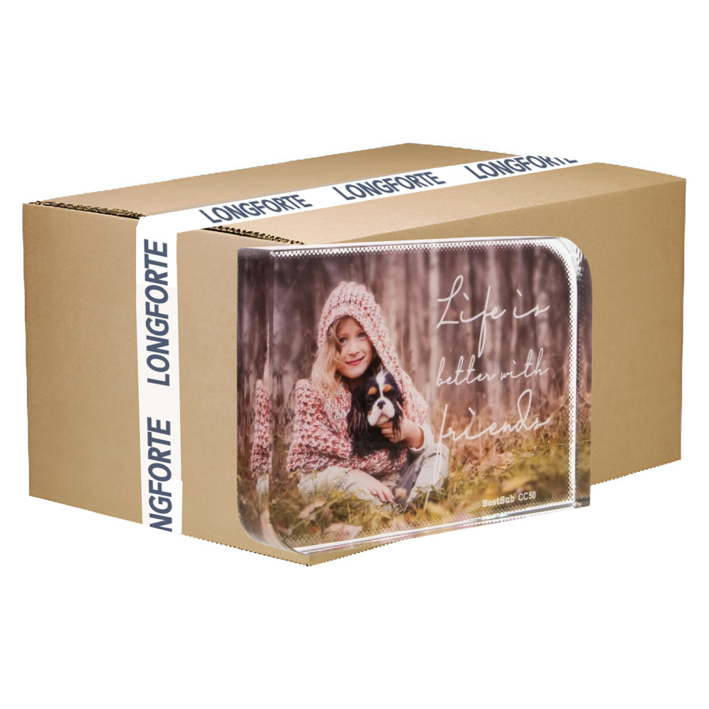 FULL CARTON - 40 x Sublimation CRYSTALS - SMOOTH CORNERS - 7.8cm x 5 ...