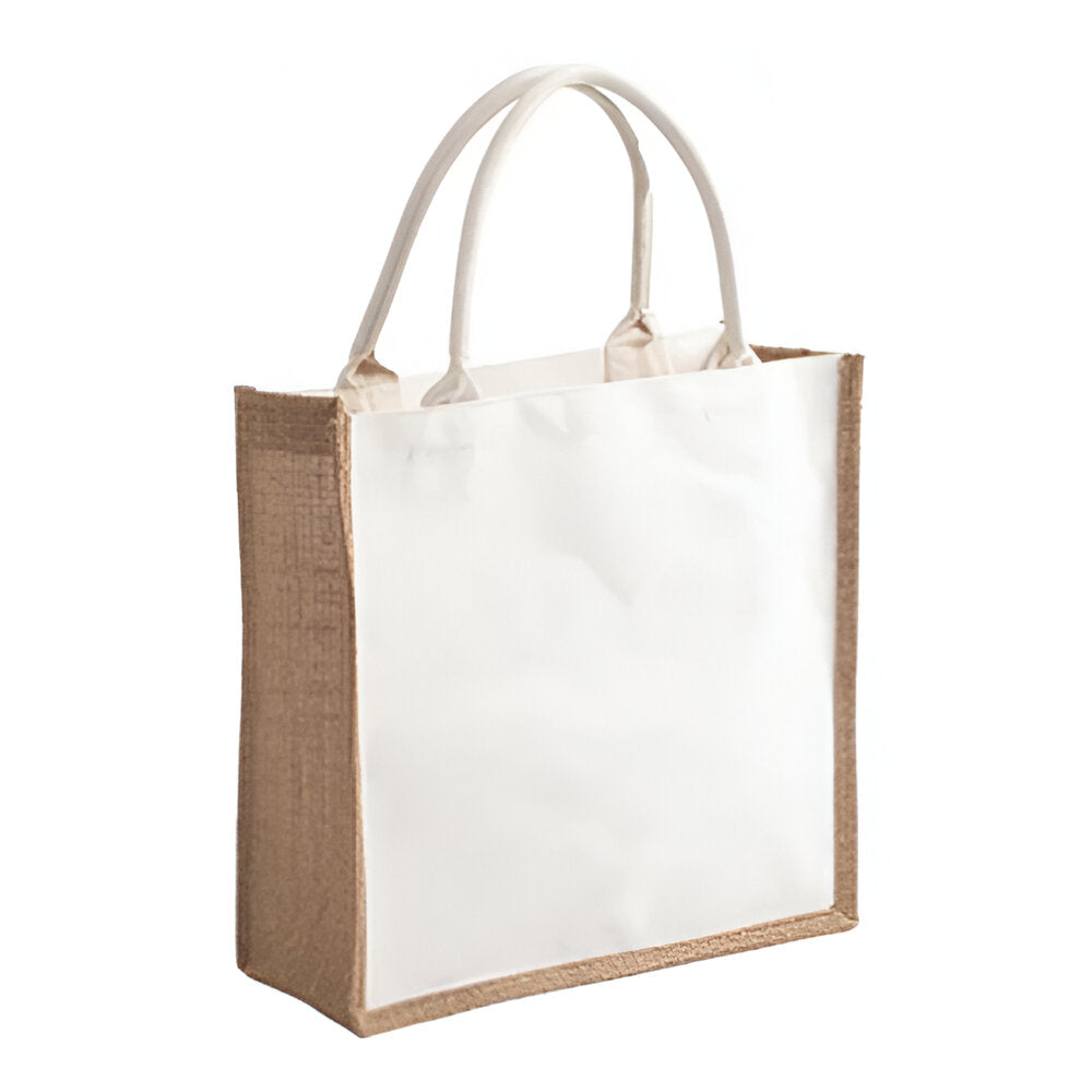 DTF Printable Linen Tote Bag With Bleached Canvas & Jute | Longforte