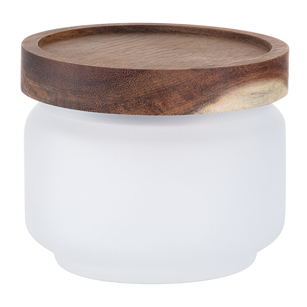 Storage Jars - Glass - 250ml Frosted Glass Jar with Wooden Lid | Dye ...