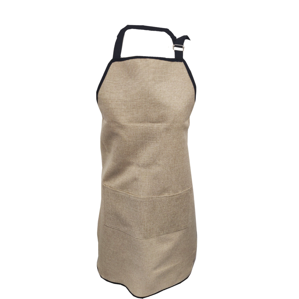 FULL CARTON - 30 x Black Border - FULL LENGTH Faux Burlap Adult Aprons ...