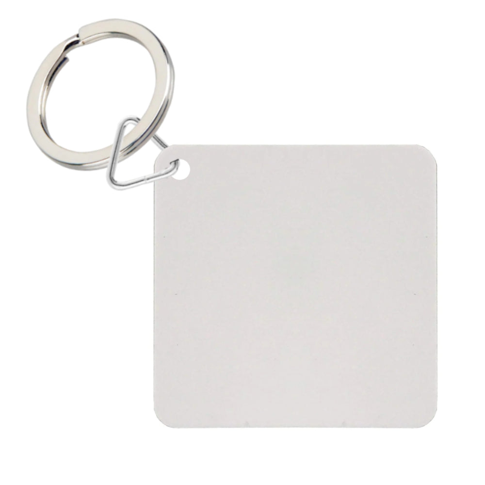 Keyrings - 10 x MDF Keyrings with Metal Split Ring - Square | Premium ...