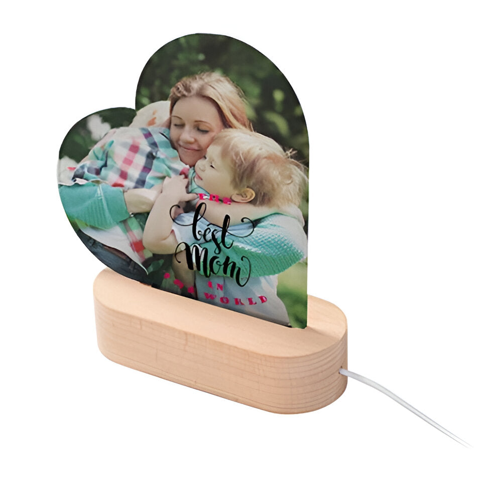 Lamp - Acrylic Heart Photo Frame (15cm x 15cm) with LED Lamp - Oval ...