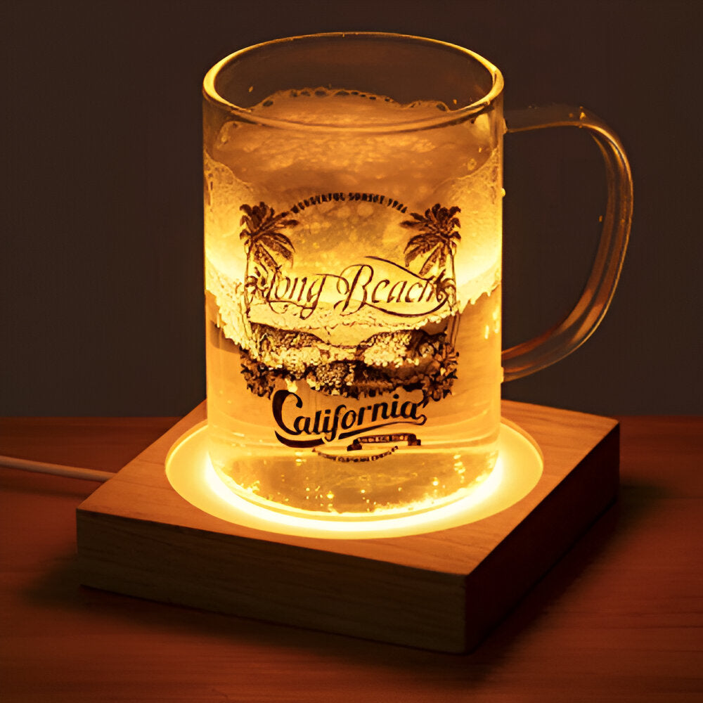 Sublimation LED Lamps | Acrylic Light-Up Displays with Wooden Base