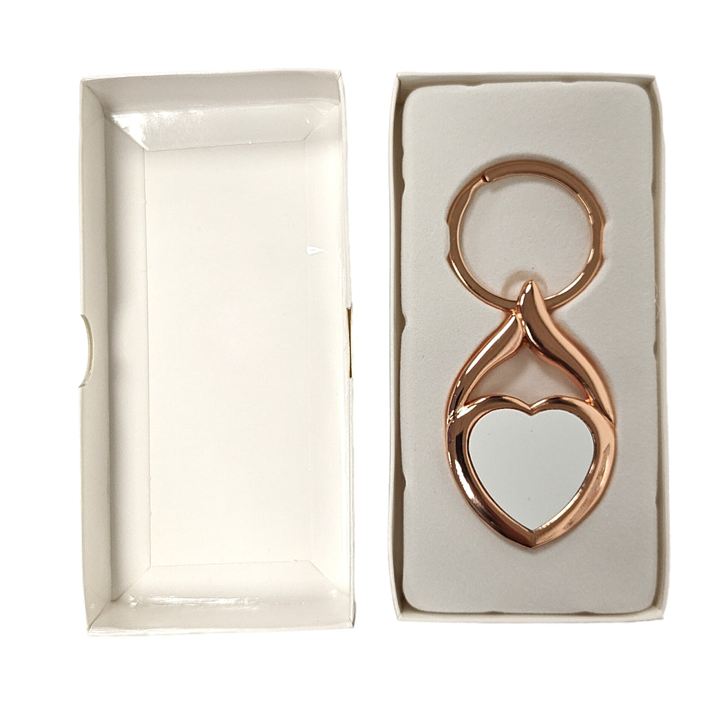 Keyring - 10 x Rose Gold Sublimation Metal Keyrings - Heart Shape ...