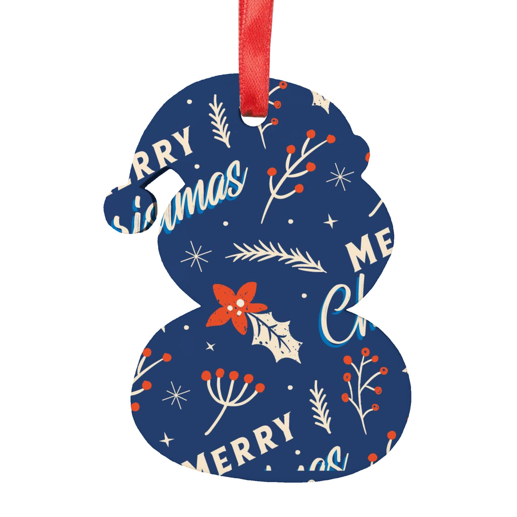 Ornaments - 10 x MDF Hanging Ornament with Red Ribbon - Snowman | Dye ...