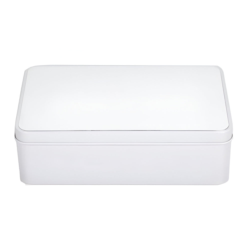 Tins - Metal - WHITE - Rectangular - With Printable Insert | Longforte – Longforte Trading Ltd