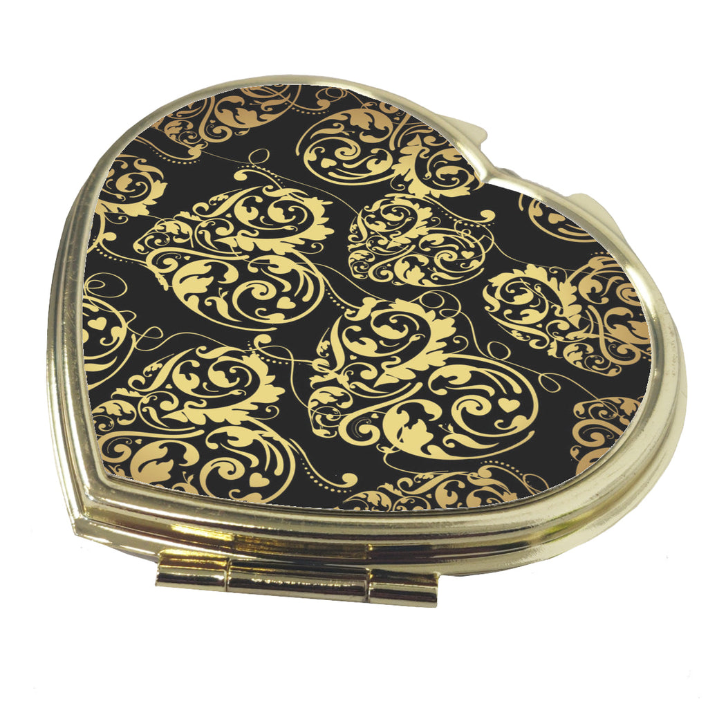 FULL CARTON - 200 x Compact Mirrors - Deluxe Classic Gold - Heart ...