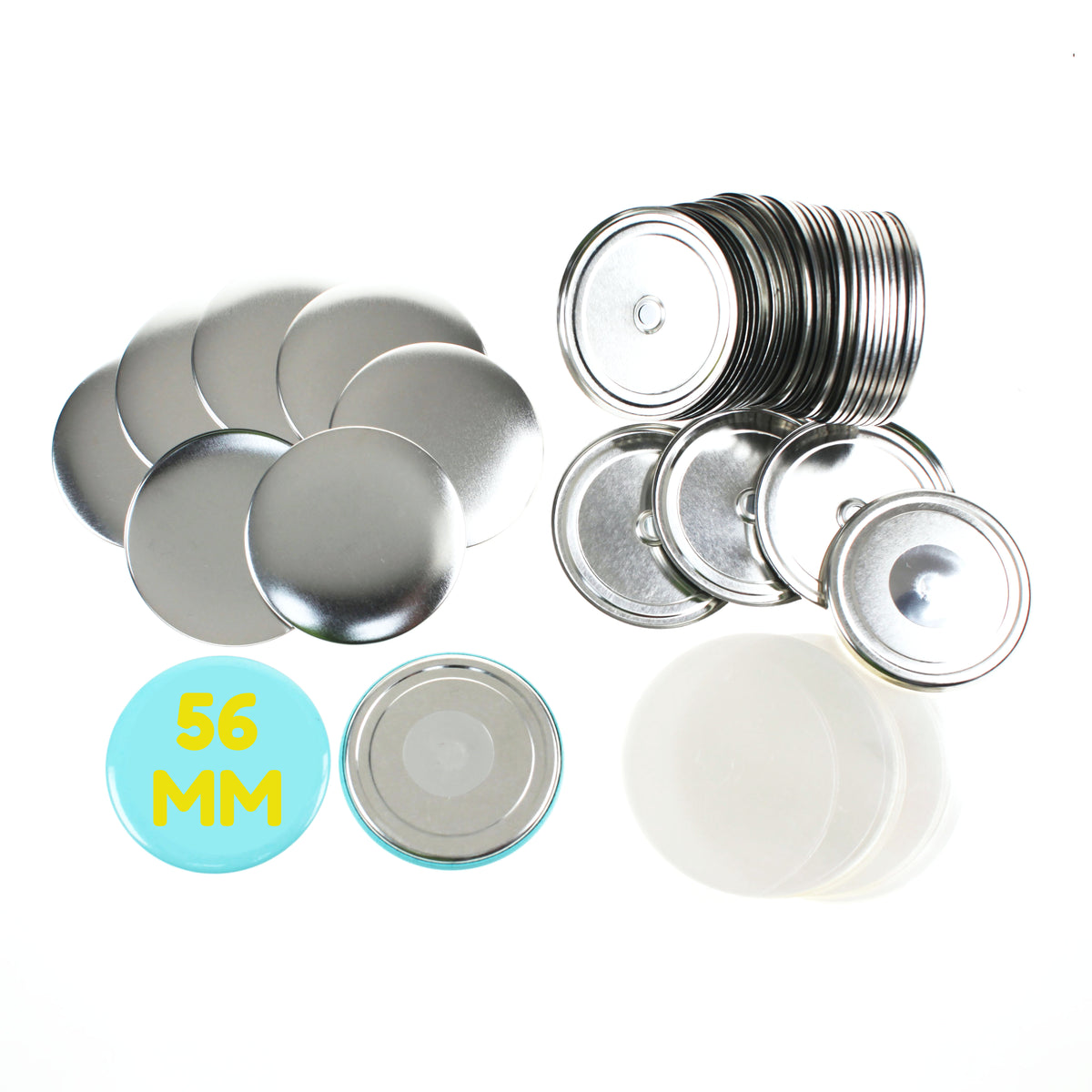 Pack of 100 Blank 56mm Badge Making Components with Magnet | Wholesale ...